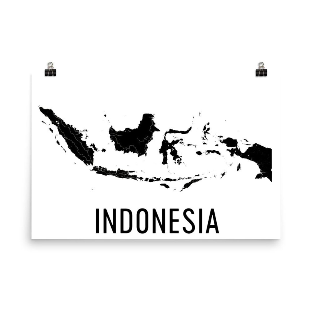 Indonesia Map Art Print: Modern Street Map Decor - Etsy