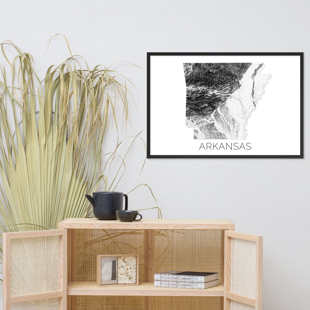 Arkansas Topographic Map, Map of Arkansas, AR Map, Arkansas Decor ...