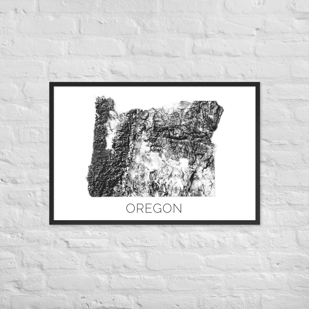 Oregon Topographic Map, Map of Oregon, Oregon Decor, Oregon Wall Map ...