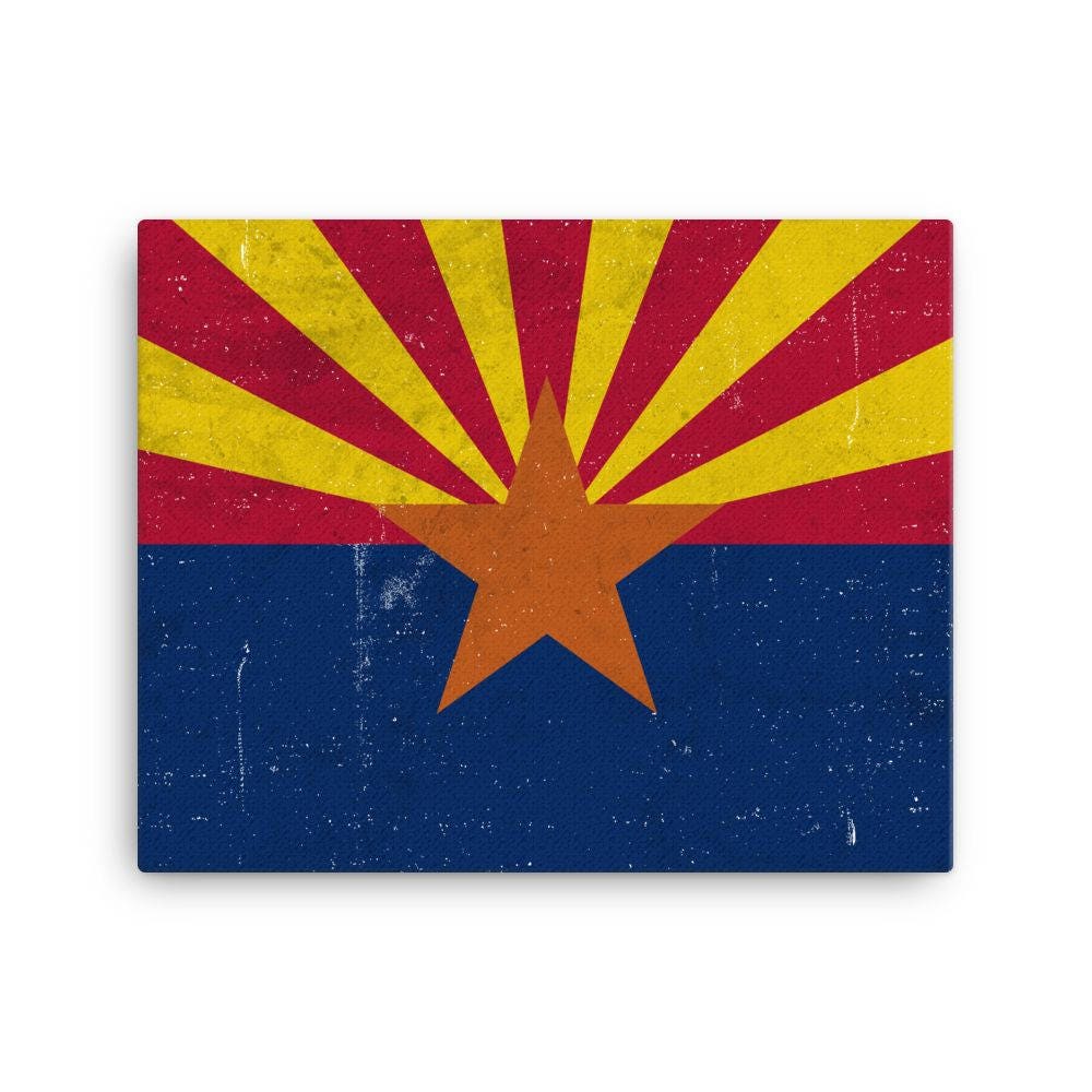 Arizona Flag Art: Textured Canvas or Matte Poster - Etsy