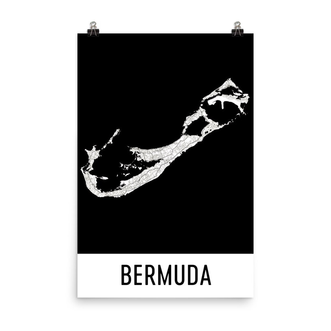 Bermuda Map Bermuda Art Bermuda Print Bermuda Poster - Etsy