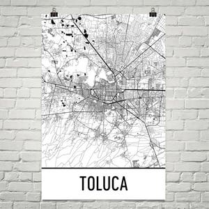 Toluca Mexican Map, Toluca Art, Toluca Print, Toluca Mexico Poster ...
