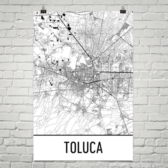 Toluca Mexican Map Toluca Art Toluca Print Toluca Mexico | Etsy