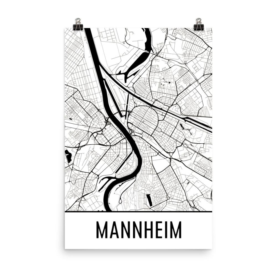 Mannheim Germany Map Art Print, City Street Poster - Etsy