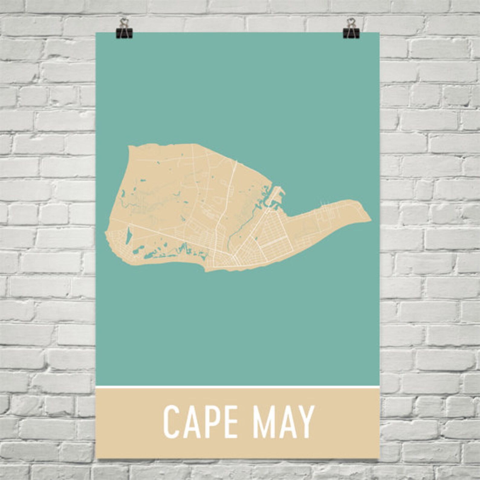 Cape May Map Cape May Art Cape May Print Cape May NJ - Etsy