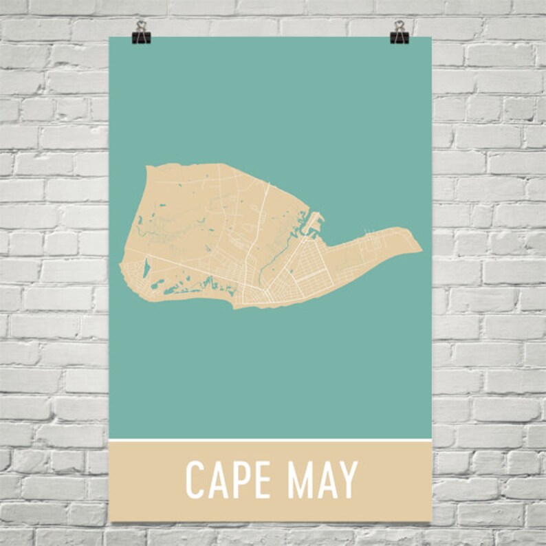 Cape May Map Cape May Art Cape May Print Cape May NJ | Etsy