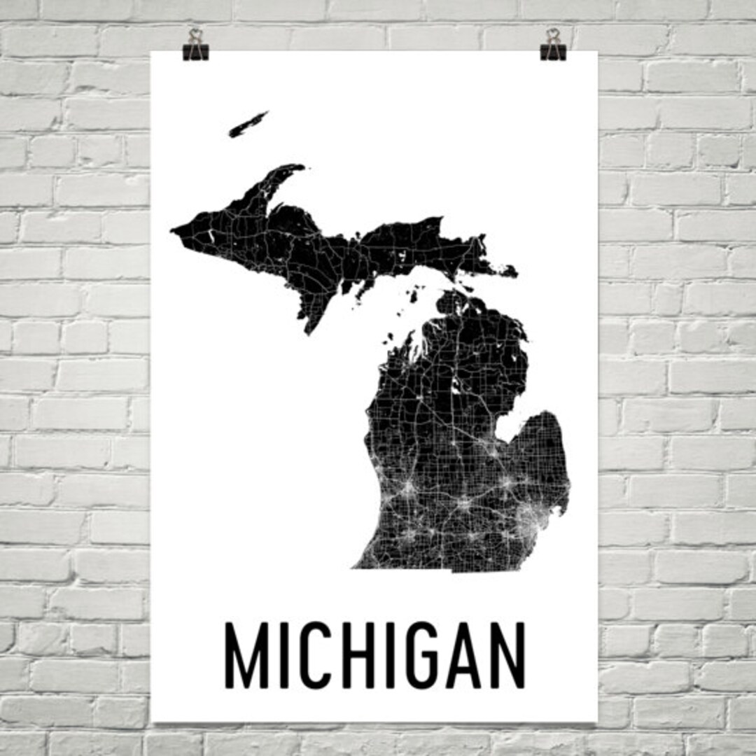 Michigan State, Michigan Gifts, Michigan Art, Michigan Map, Michigan ...