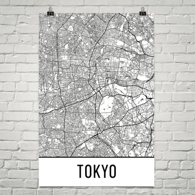 Tokyo Map Tokyo Art Tokyo Print Tokyo Japan Art Poster | Etsy