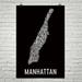 Manhattan Typography Neighborhood Map Art City Print, Manhattan Wall ...