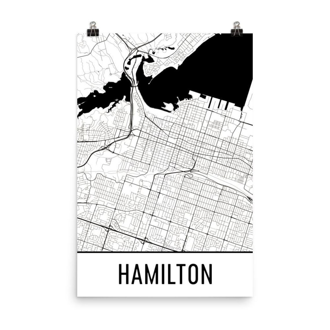 Hamilton Map Hamilton Art Hamilton Print Hamilton ON - Etsy