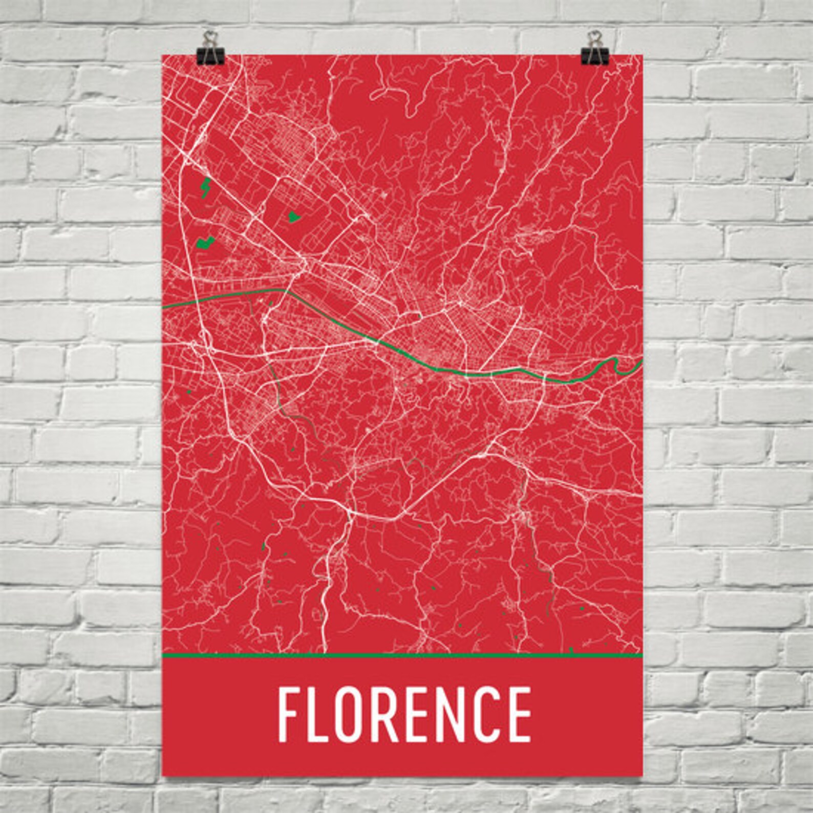 Florence Italy Map Florence Poster Florence Wall Art - Etsy