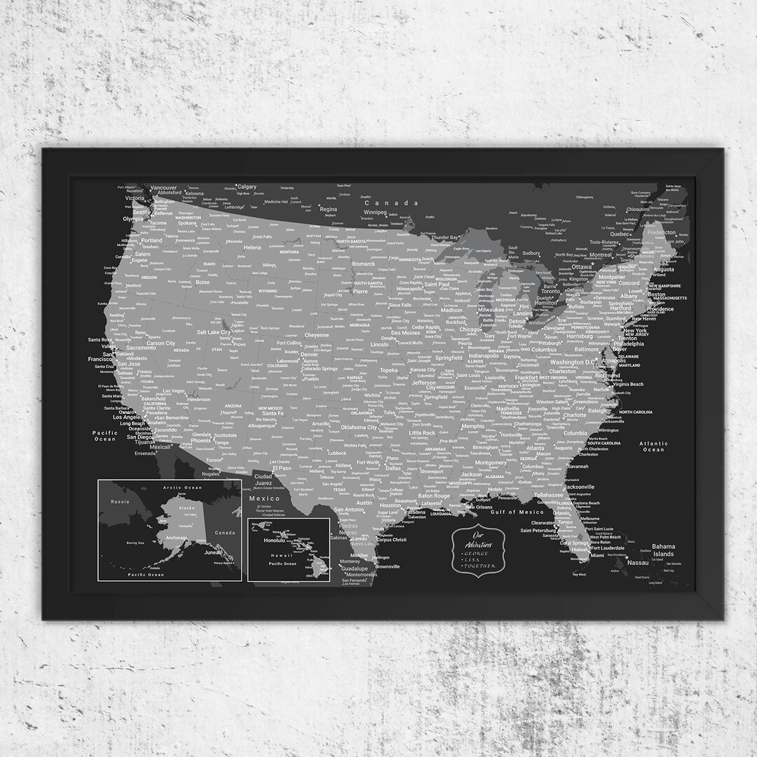 Personalized US Push Pin Map - Track Your Travels Across America ...