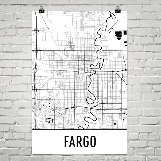 Fargo Map Fargo Art Fargo Print Fargo ND Poster Fargo Wall - Etsy