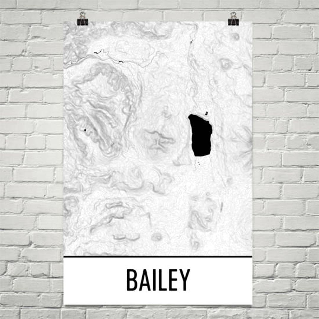 Mount Bailey Topographic Map Art Print, Oregon Hiking Gift - Etsy