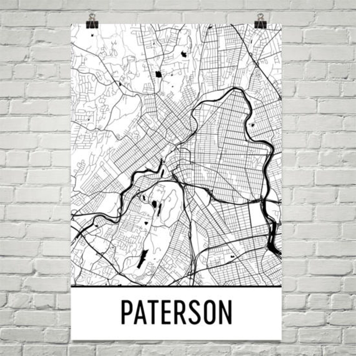 Paterson Map Paterson Art Paterson Print Paterson NJ - Etsy