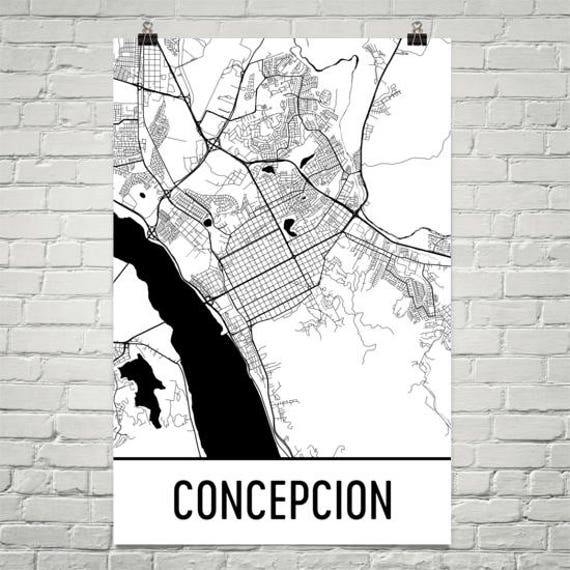 Concepcion Map Concepcion Art Concepcion Print Concepcion | Etsy