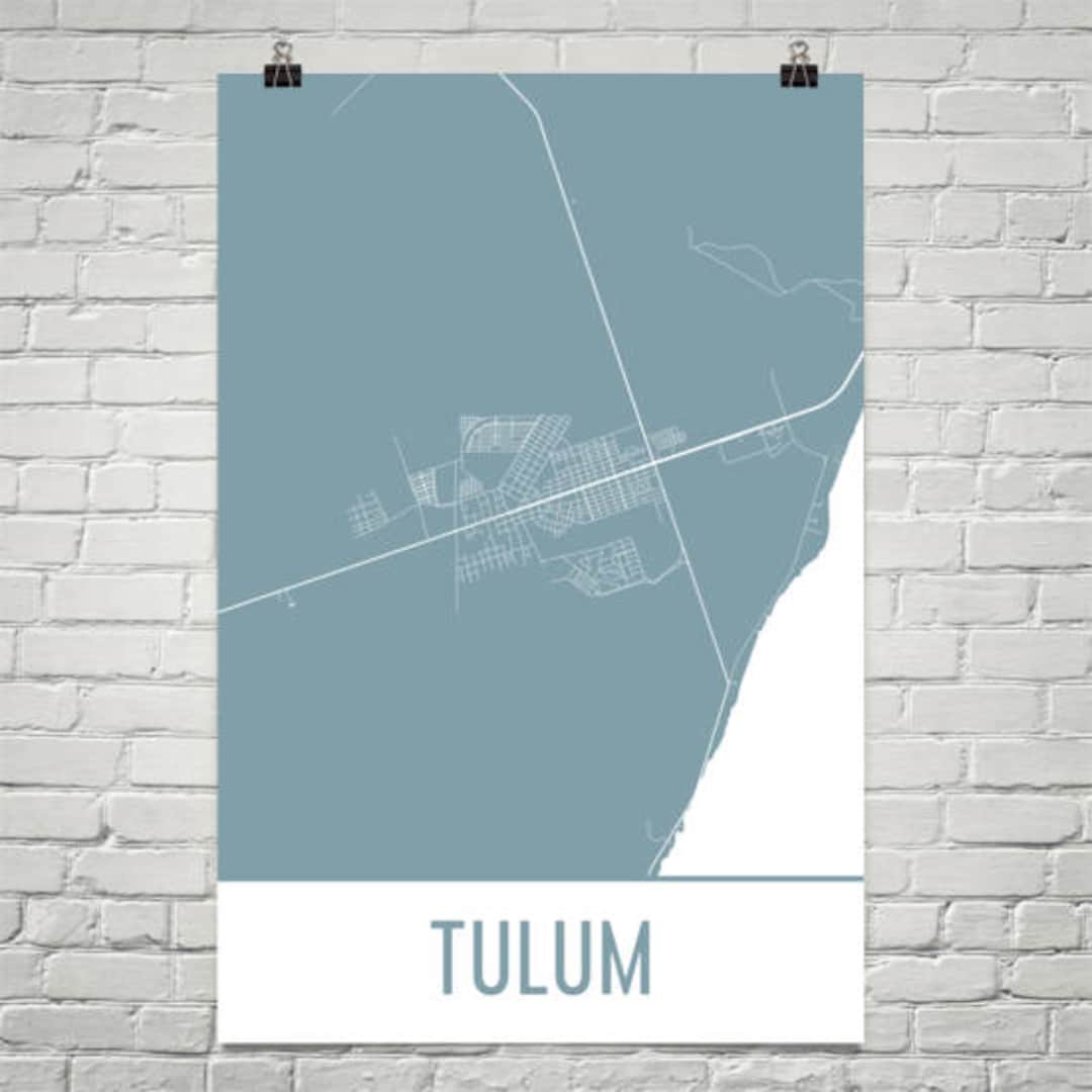 Tulum Map, Tulum Art, Tulum Print, Tulum Mexico Poster, Mexican Gifts ...