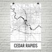 Cedar Rapids Map, Cedar Rapids Art, Cedar Rapids Print, Cedar Rapids IA ...