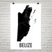 Belize Map, Map of Belize, Belizian Art, Belize Decor, Belize Gift ...
