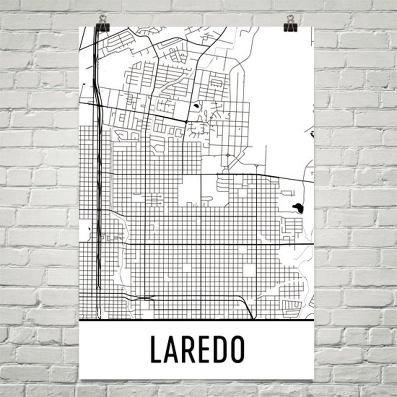 Laredo Map Laredo Art Laredo Print Laredo Texas Poster - Etsy