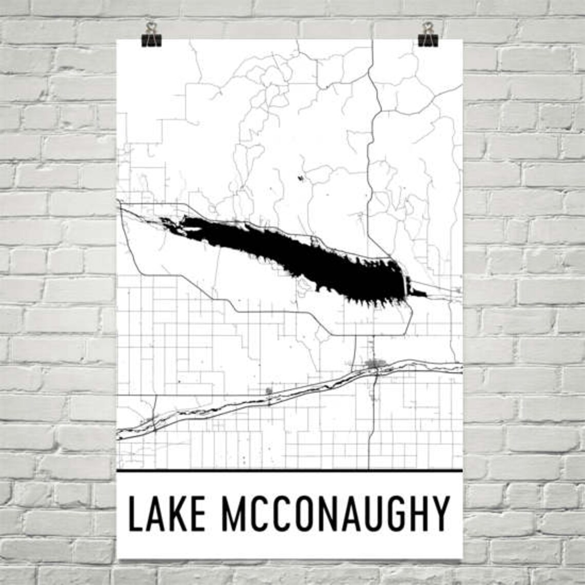 Lake Mcconaughy Nebraska Lake Mcconaughy NE Nebraska Map | Etsy