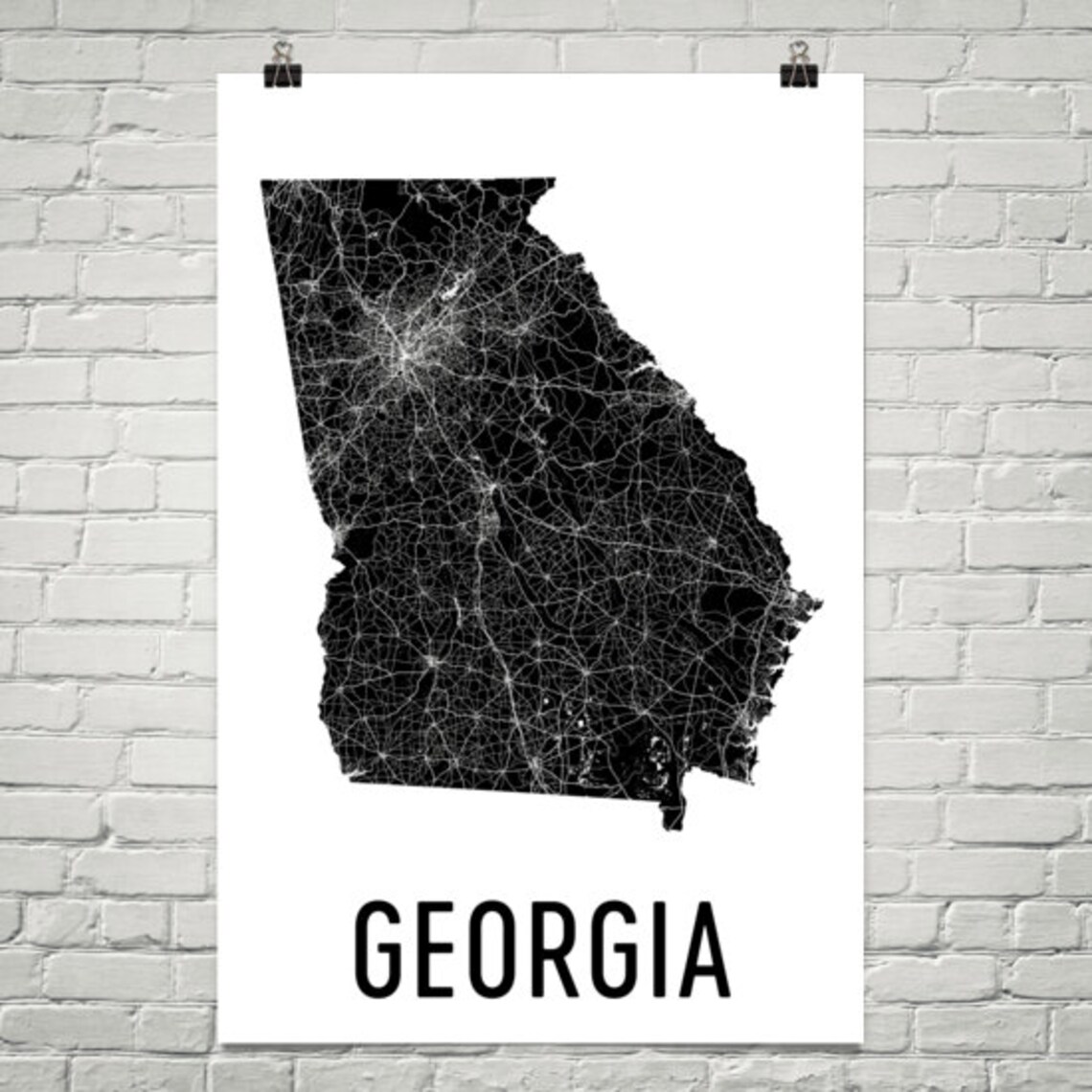Georgia Map Georgia Art Georgia Print Georgia Wall Art | Etsy
