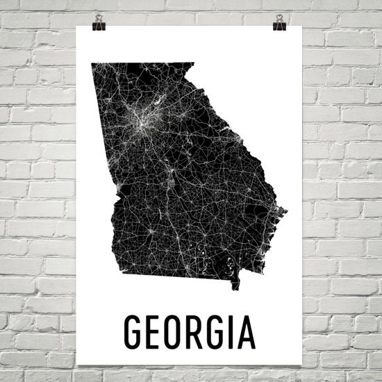 Georgia Map Georgia Art Georgia Print Georgia Wall Art | Etsy
