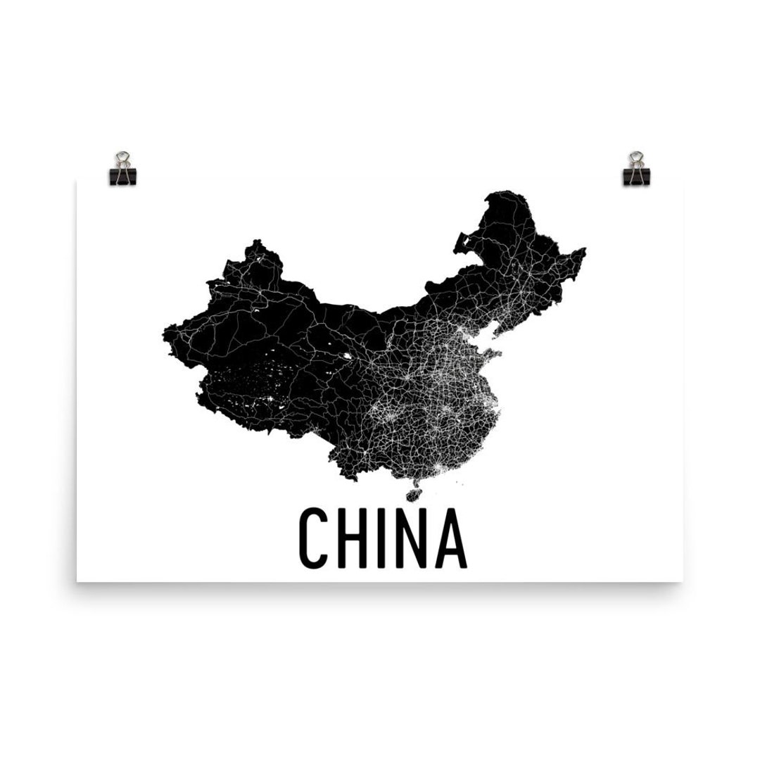 China Map, Map of China, Chinese Art, Chinese Wall Art, China Print ...