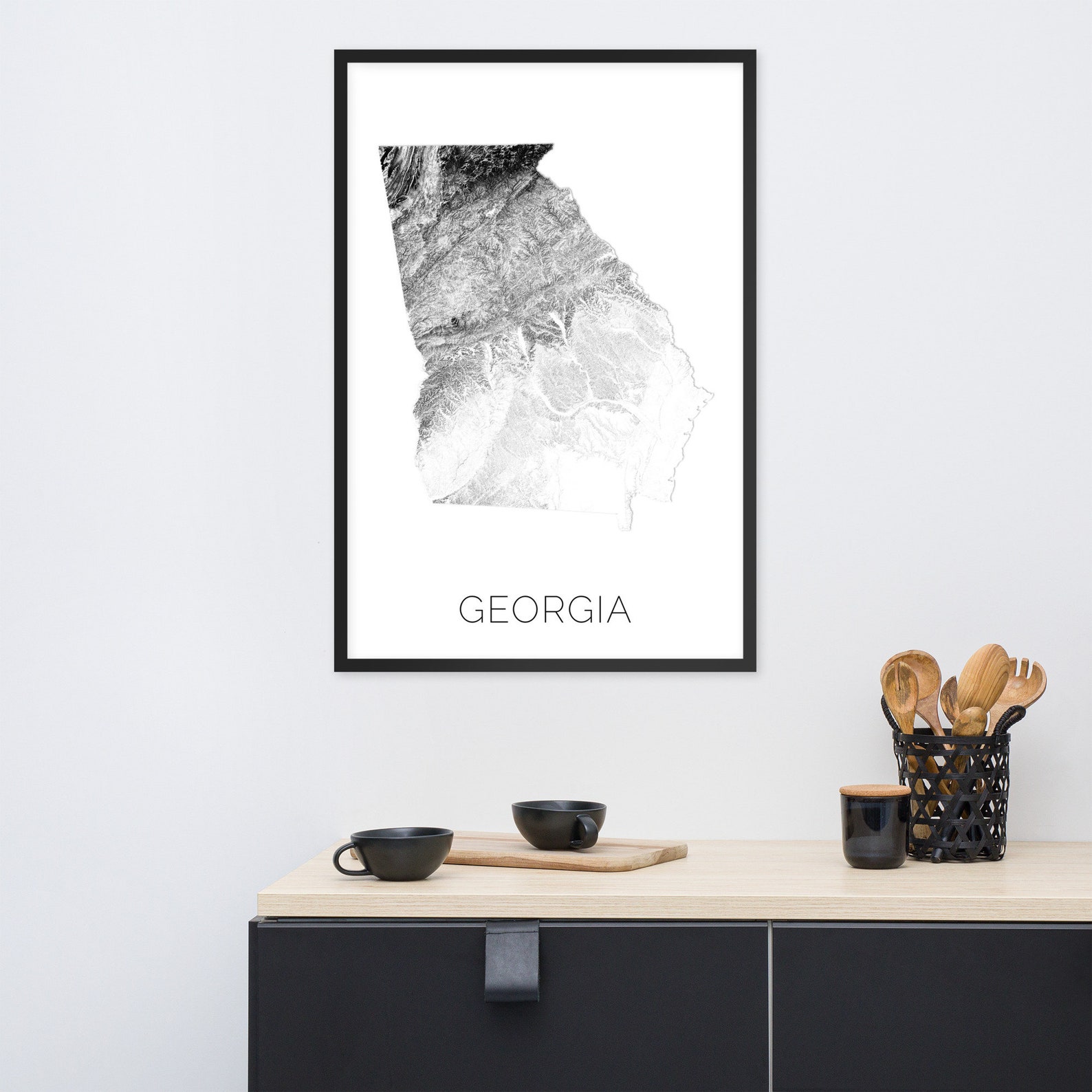 Georgia Topographic Map, Map of Georgia, GA Map, Georgia Decor, Georgia ...