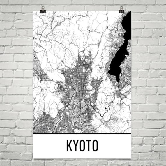 Kyoto Map Kyoto Art Kyoto Print Kyoto Japan Poster Kyoto | Etsy