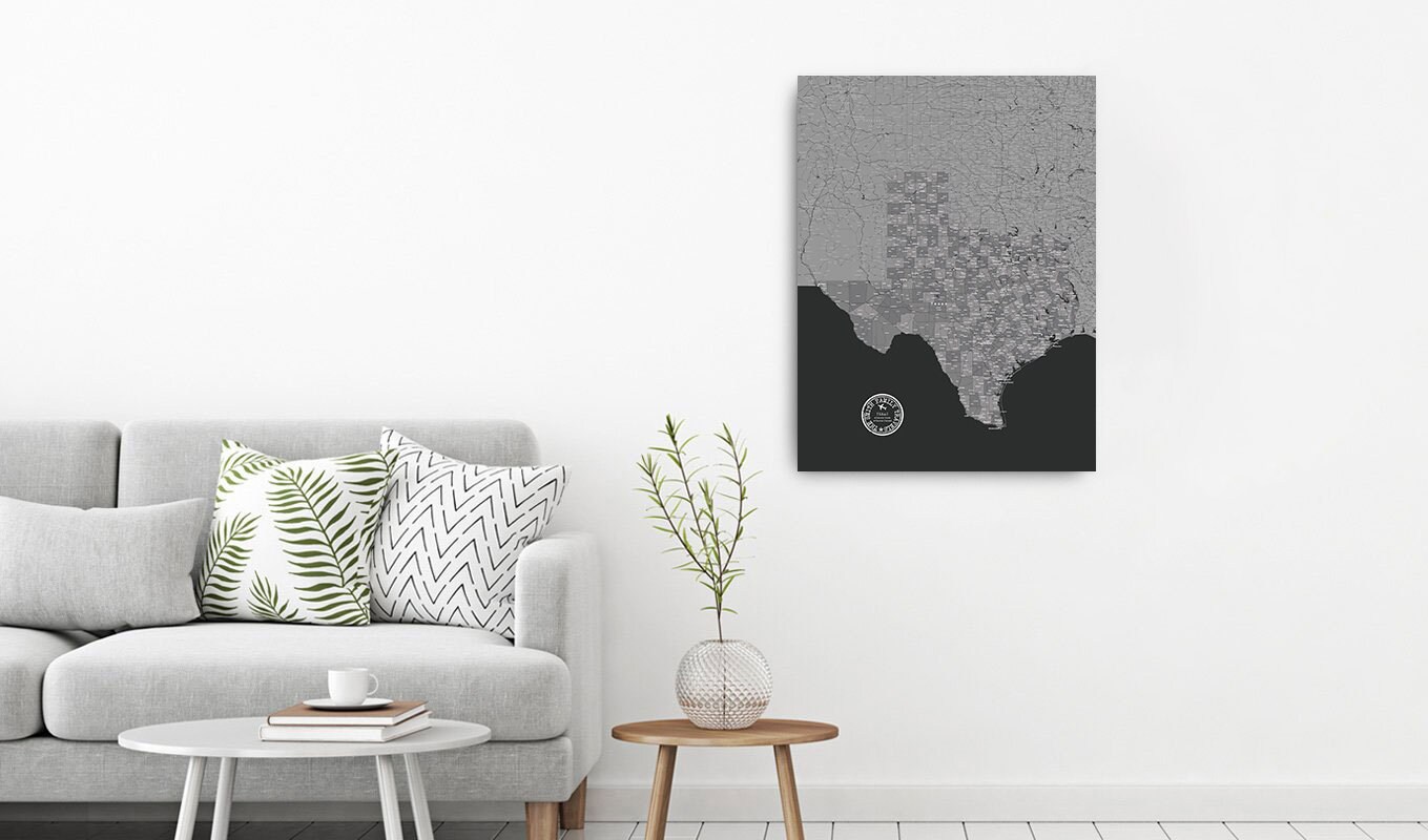 Texas Push Pin Map Map of Texas TX Map Texas Decor Texas | Etsy