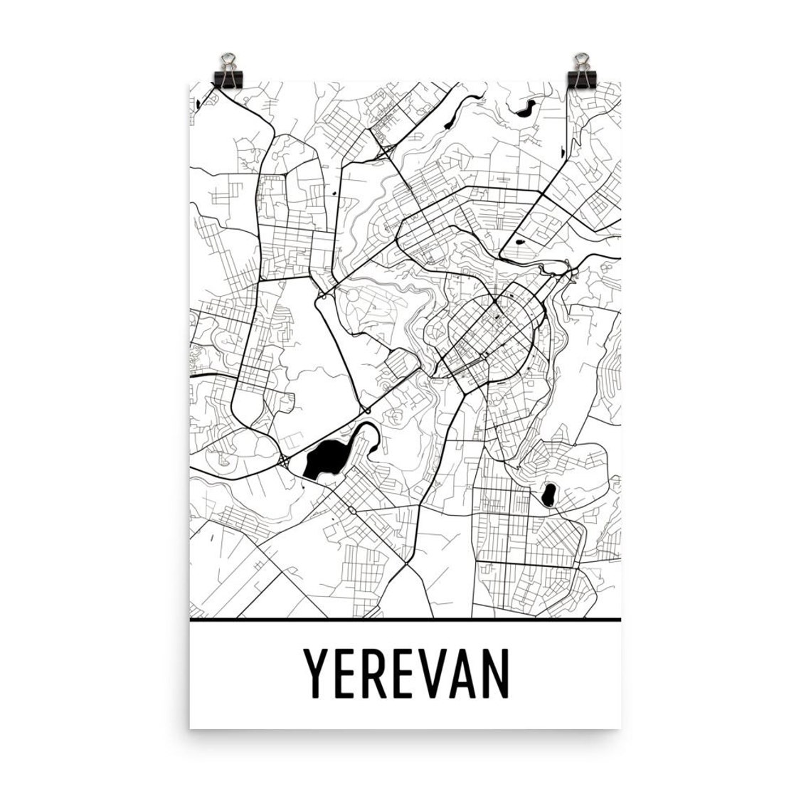 Yerevan Map Yerevan Art Yerevan Print Yerevan Armenia | Etsy