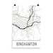 Binghamton Map, Binghamton Art, Binghamton Print, Binghamton NY Poster ...