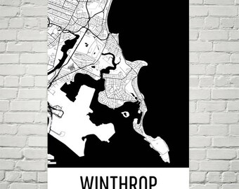 Map of Winthrop Mass - Etsy