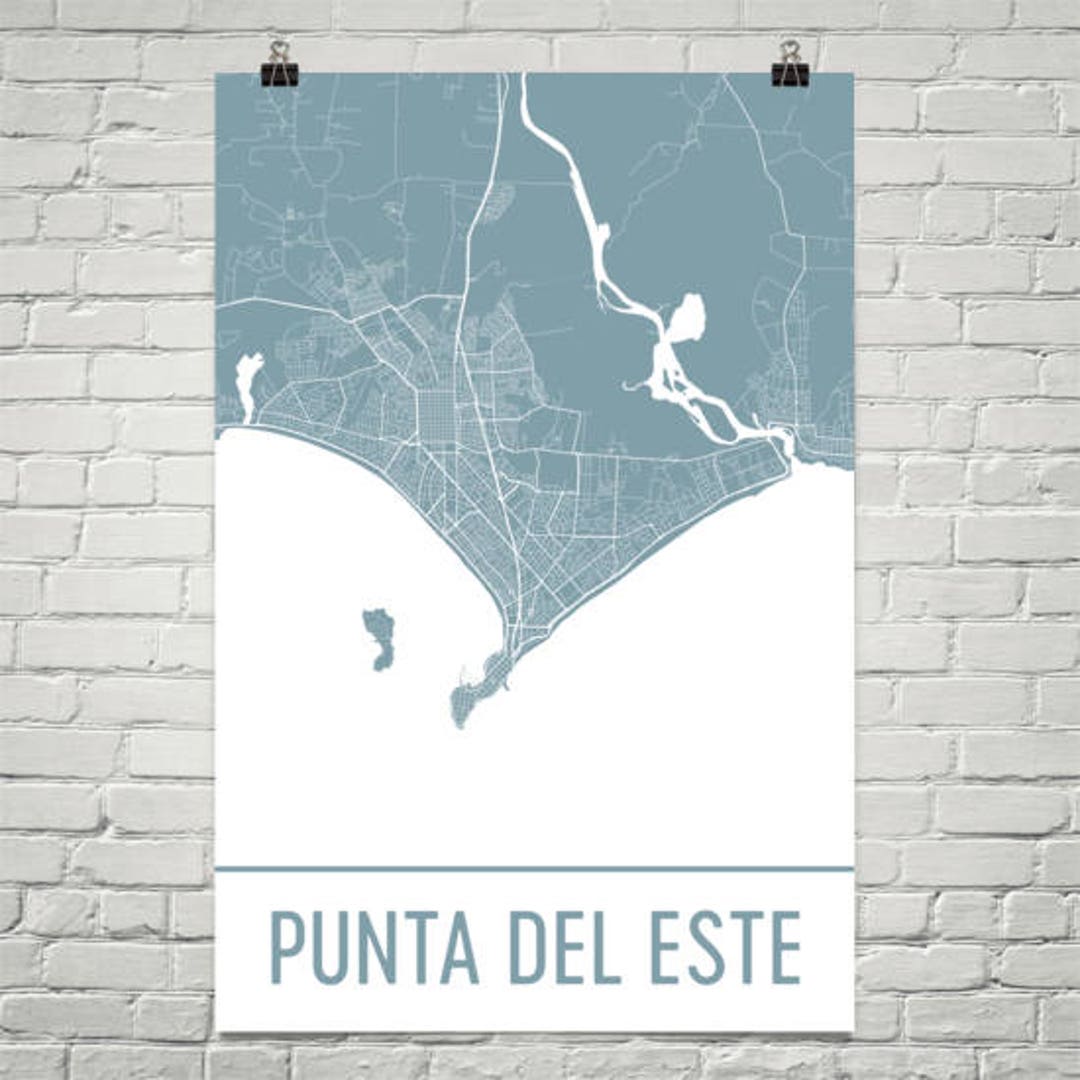 Punta Del Este Map, Punta Del Este Art, Punta Del Este Print, Punta Del ...