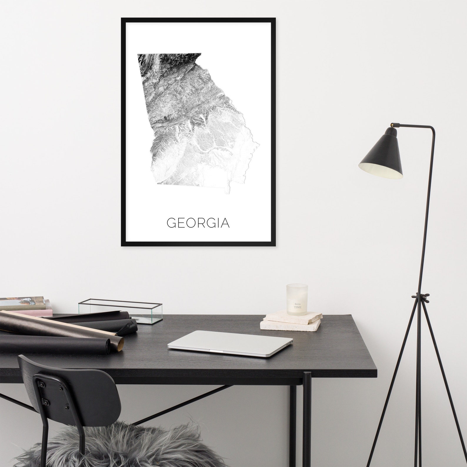 Georgia Topographic Map, Map of Georgia, GA Map, Georgia Decor, Georgia ...