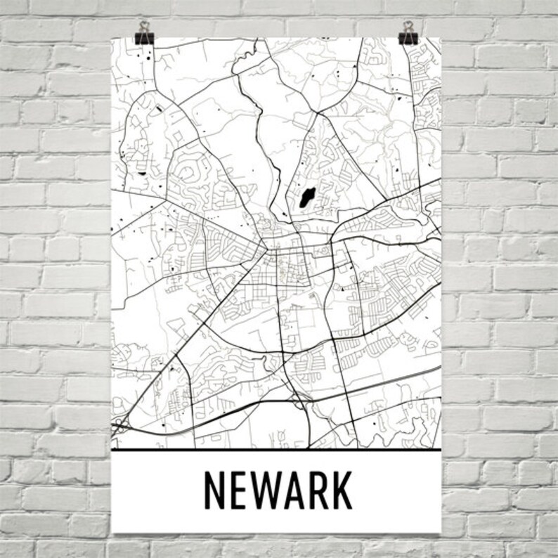 Newark DE Map Newark Art Newark Print Newark Delaware Art - Etsy