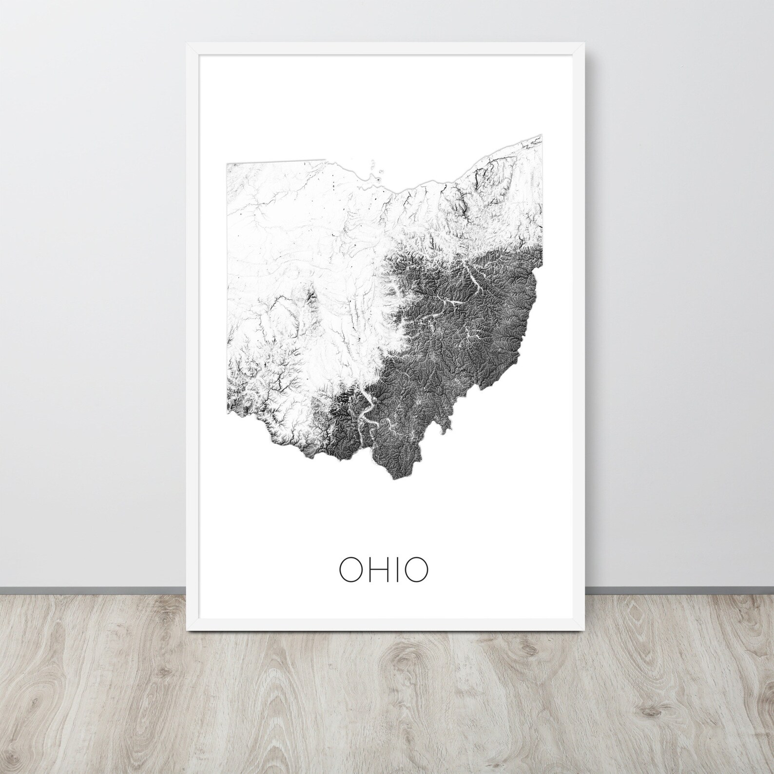 Ohio Topographic Map Map of Ohio Ohio Decor Ohio Wall Map - Etsy