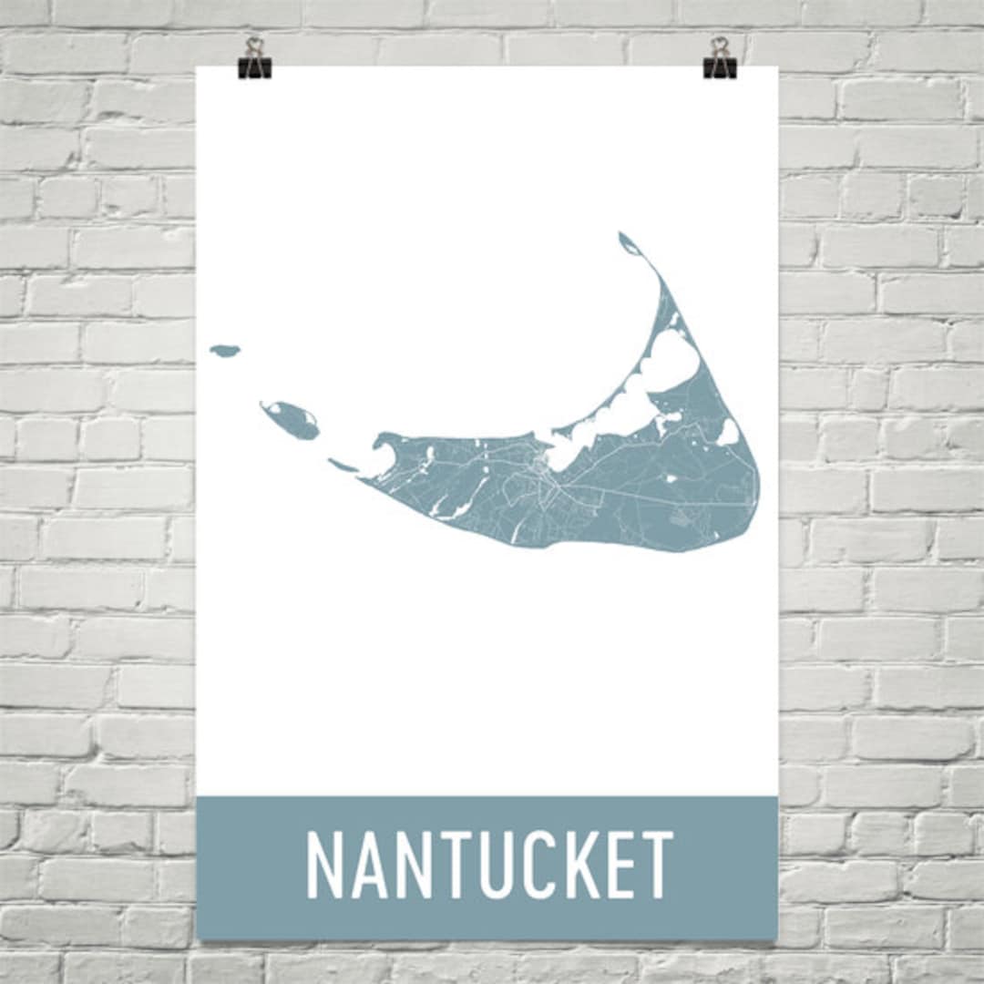 Nantucket Map, Nantucket Art, Nantucket Print, Nantucket Sign ...