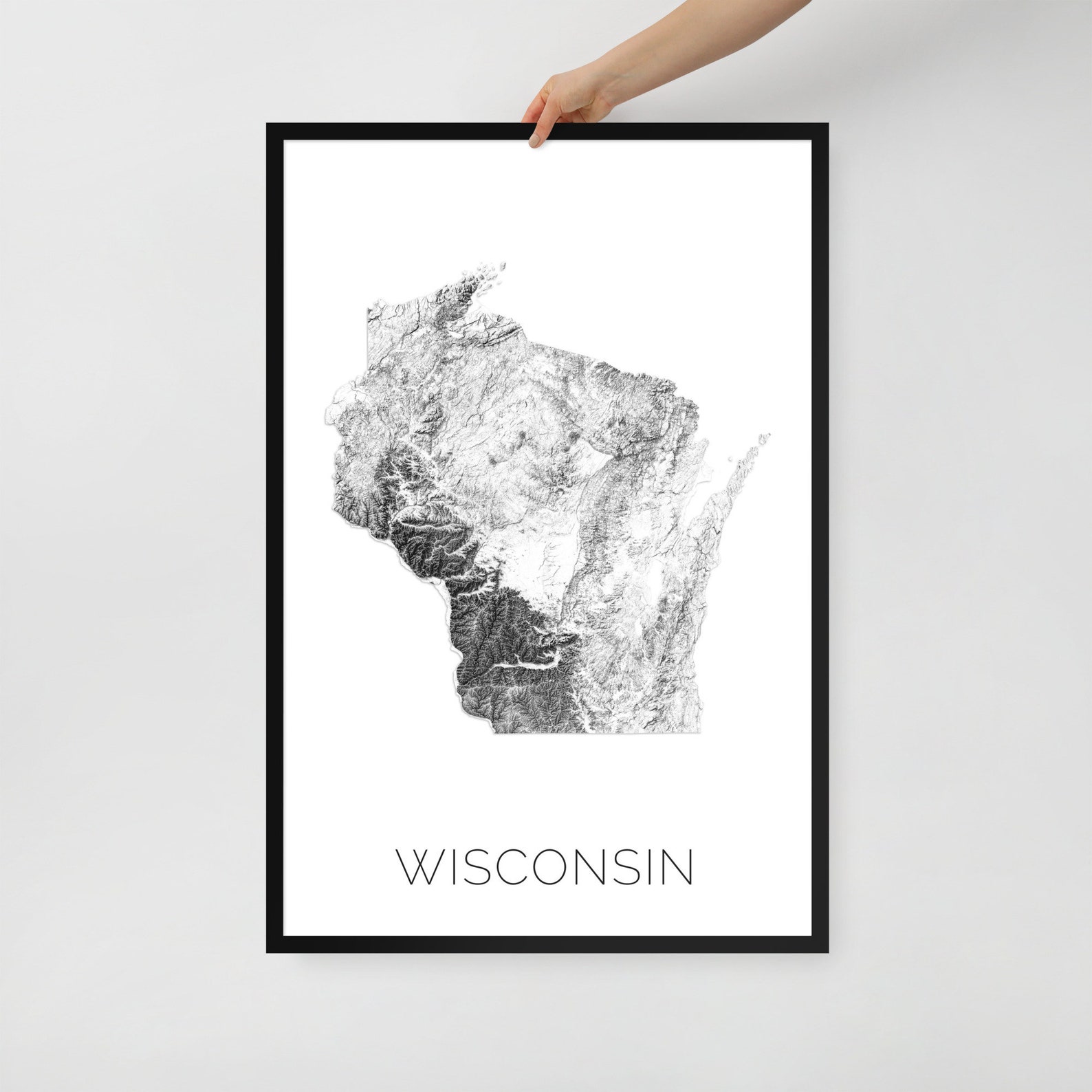 Wisconsin Topographic Map Map of Wisconsin Wisconsin Decor - Etsy