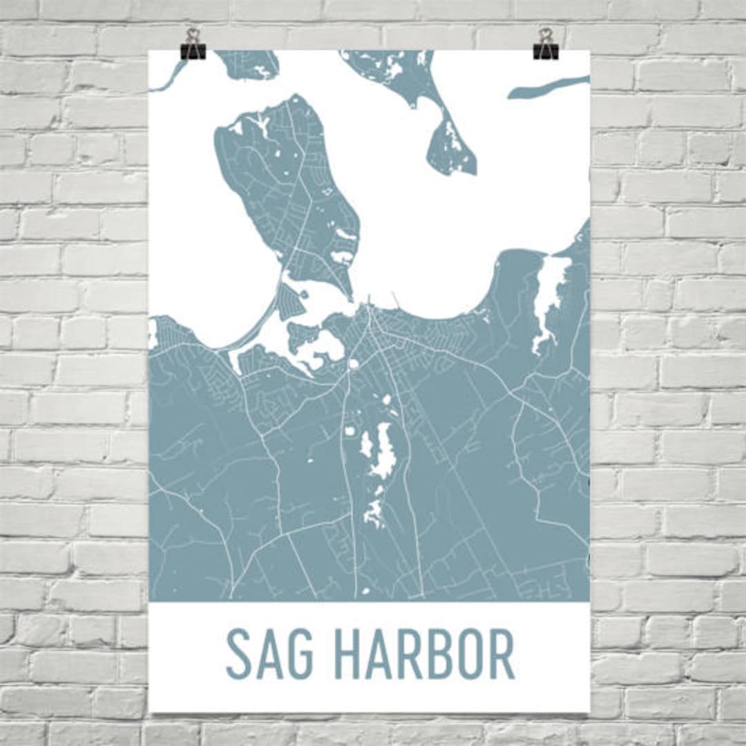 Sag Harbor Map Art Print, Hamptons New York Poster - Etsy