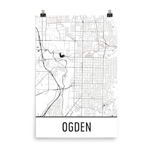 Ogden Map, Ogden Art, Ogden Print, Ogden UT Poster, Ogden Utah Wall Art ...