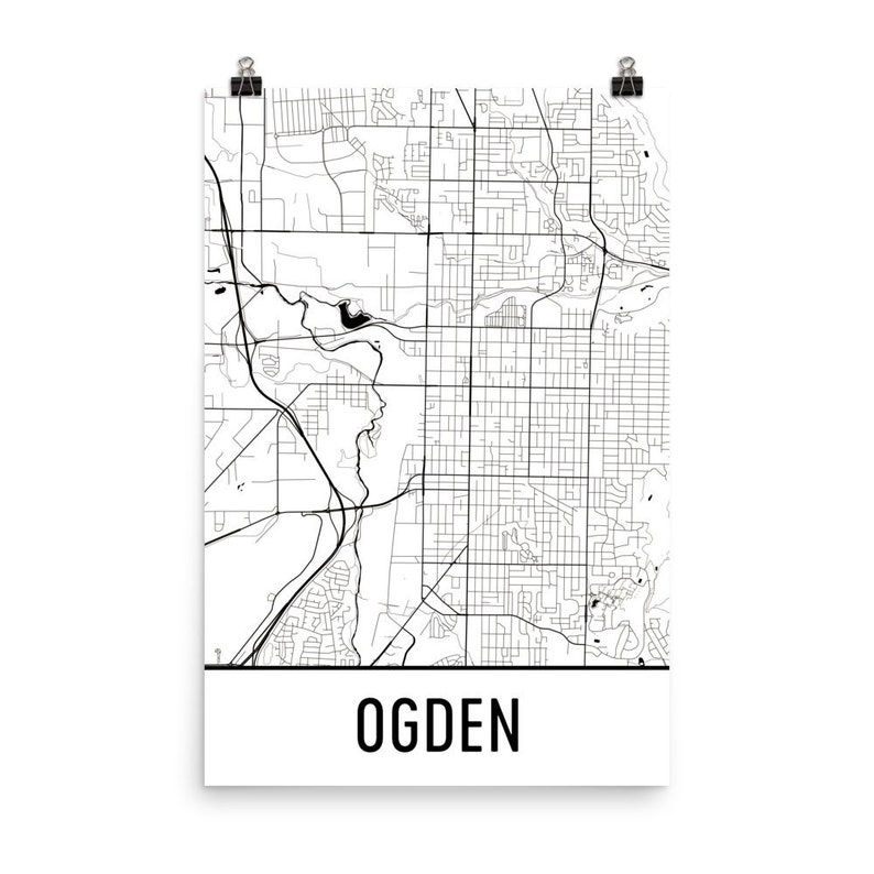 Ogden Map Ogden Art Ogden Print Ogden UT Poster Ogden Utah - Etsy