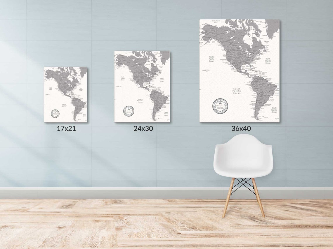 North America Pin Map Push Pin Map North America Map - Etsy