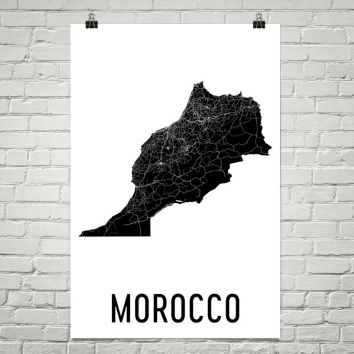Morocco Map Map of Morocco Moroccan Art Morocco Poster | Etsy