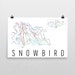 Snowbird Ski Map Art, Snowbird Utah, Snowbird Trail Map, Snowbird Ski ...