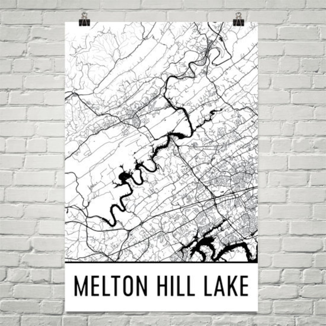 Melton Hill Lake Map Art: Tennessee Lake Decor - Etsy