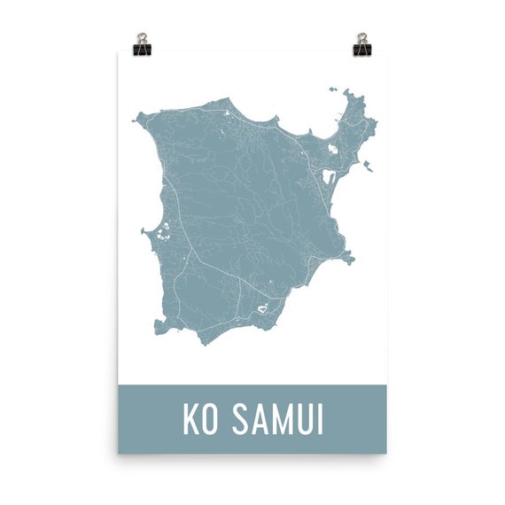Ko Samui Map Ko Samui Art Ko Samui Print Ko Samui Thailand | Etsy