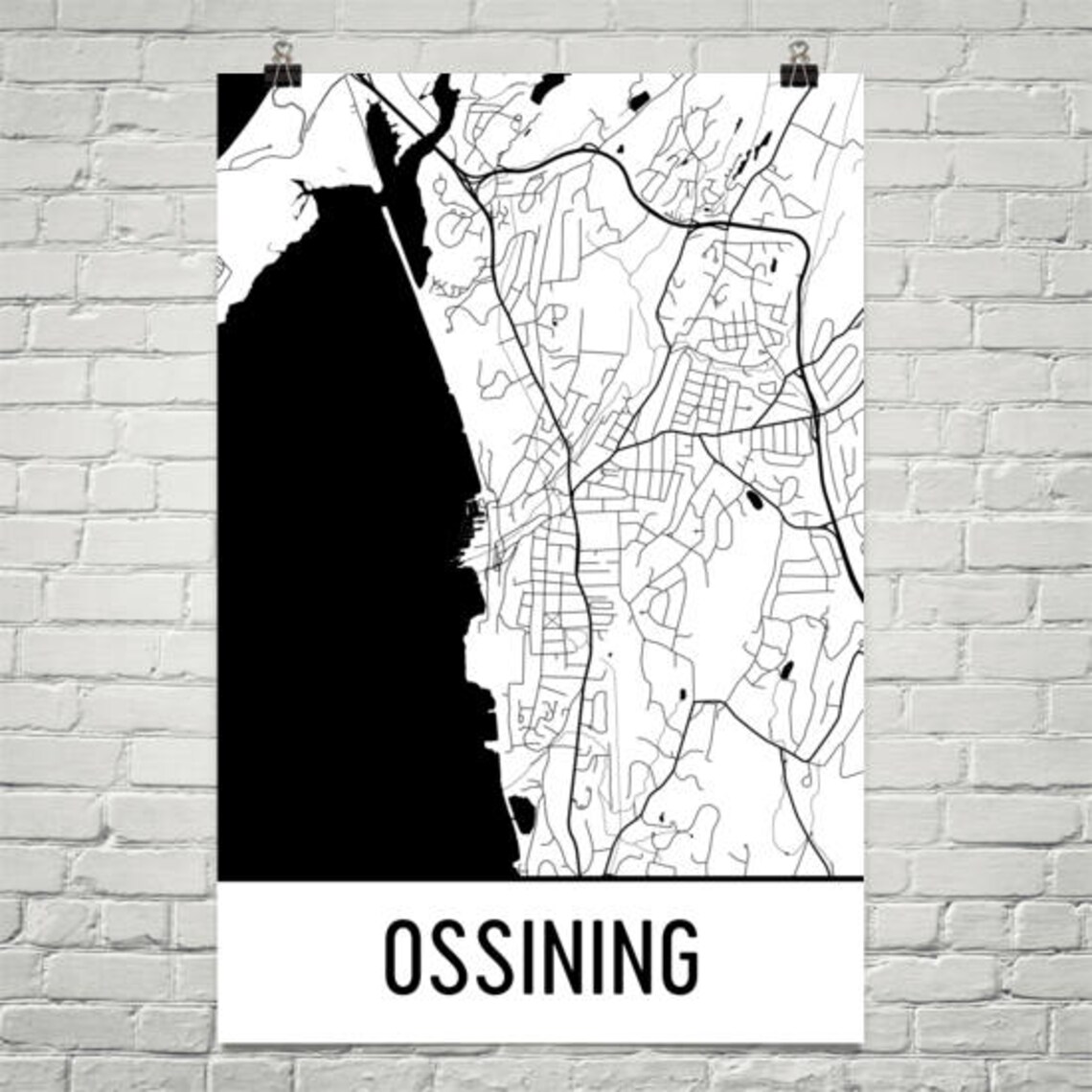 Ossining NY Map Ossining Art Ossining Print Ossining - Etsy