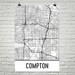 Compton Map, Compton Art, Compton Print, Compton CA Poster, Compton ...